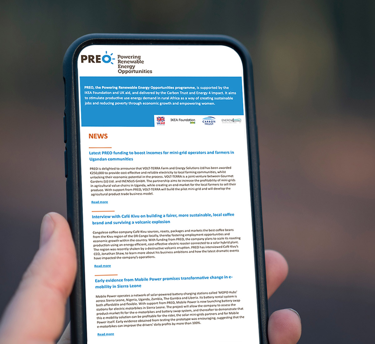 PREO Newsletter sign up - PREO Powering Renewable Energy Opportunities